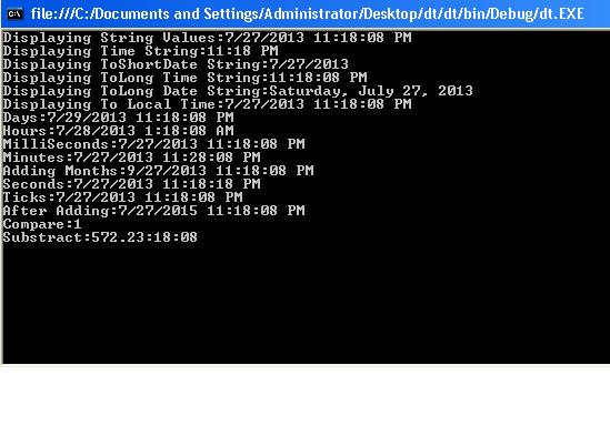 Some Examples on DateTime using C#.Net?