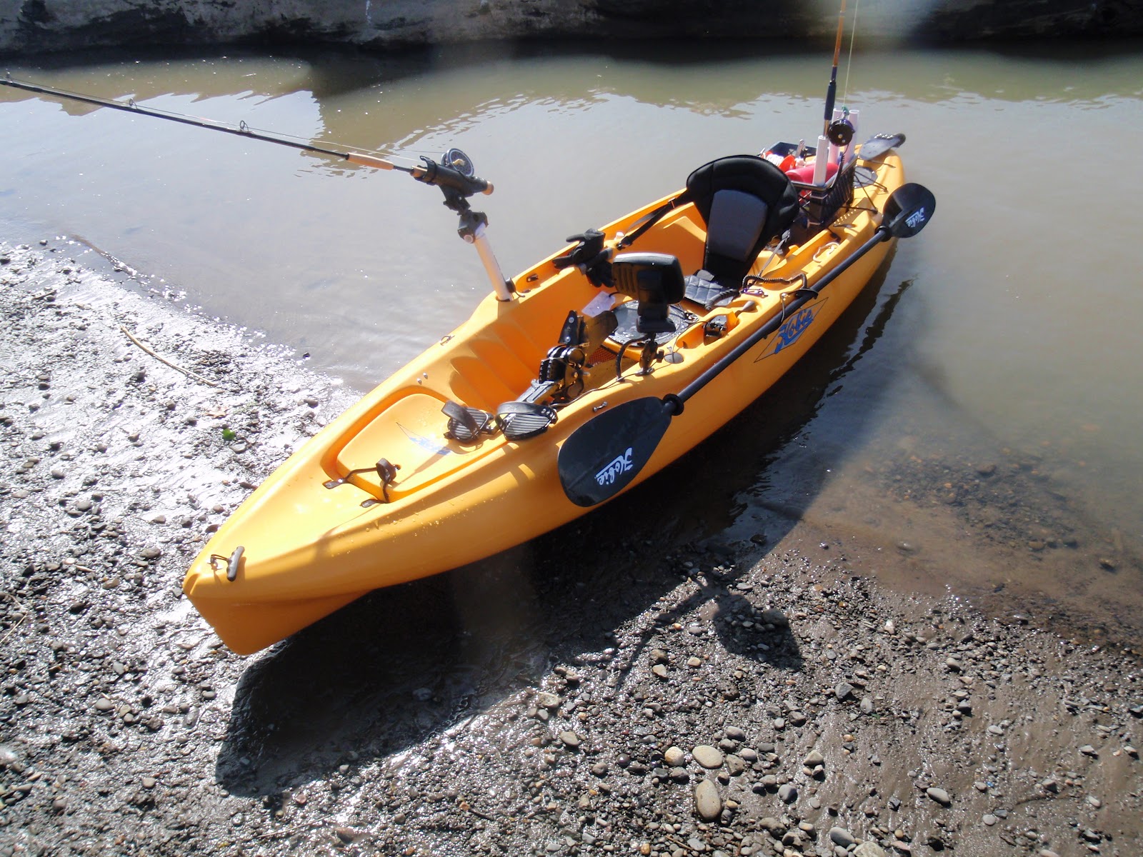 My Hobie Outback Kayak with the Mirage Drive gets wet