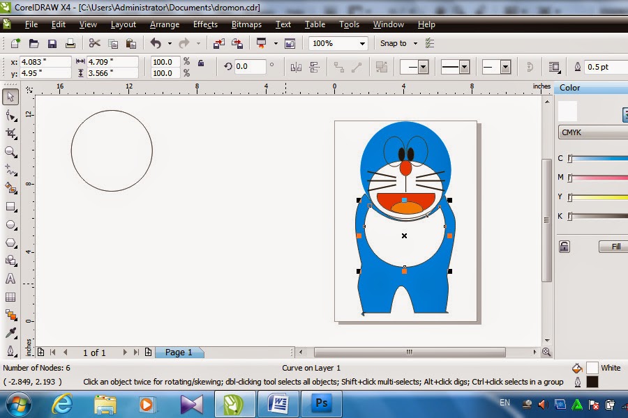 Maksum Blog: MENGGAMBAR DORAEMON MENGGUNAKAN COREL DRAW