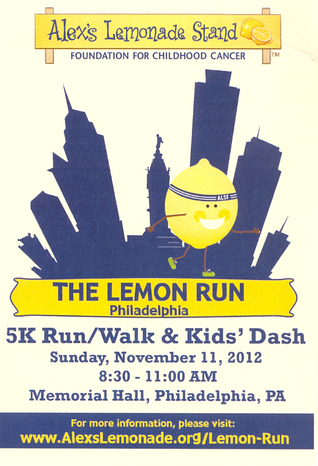 TWINS RUN in our family: The Lemon Run 5K Run/Walk - Sun, Nov 11
