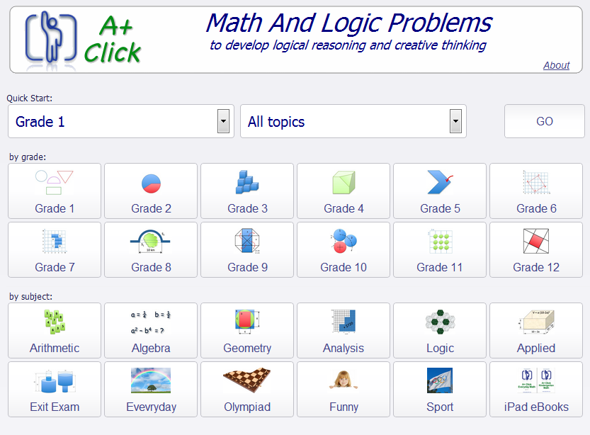 Giochi matematici per tutti i livelli scolastici: A+ Click Math