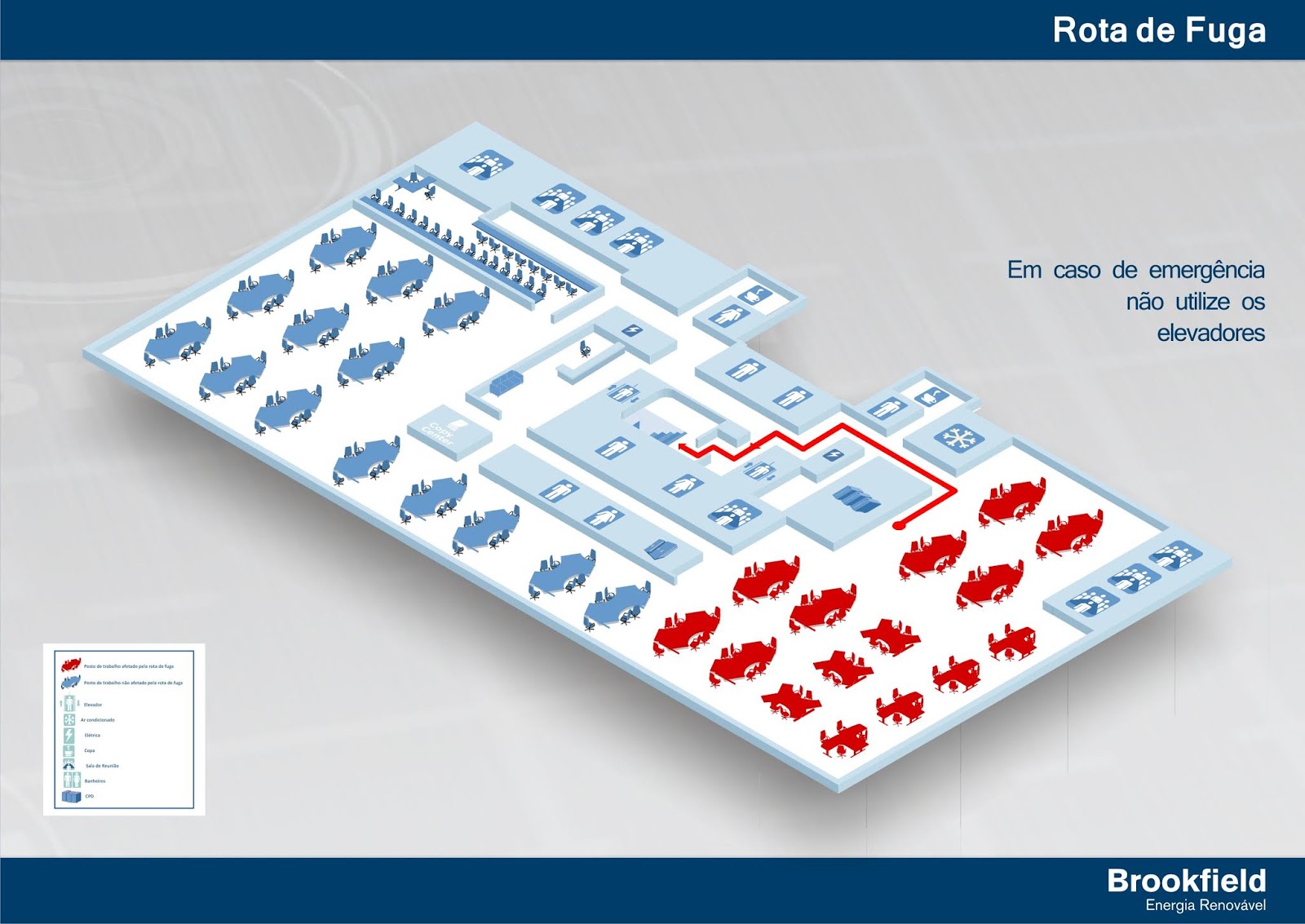 André Juliano: Infografia de rota de fuga de incêndio.