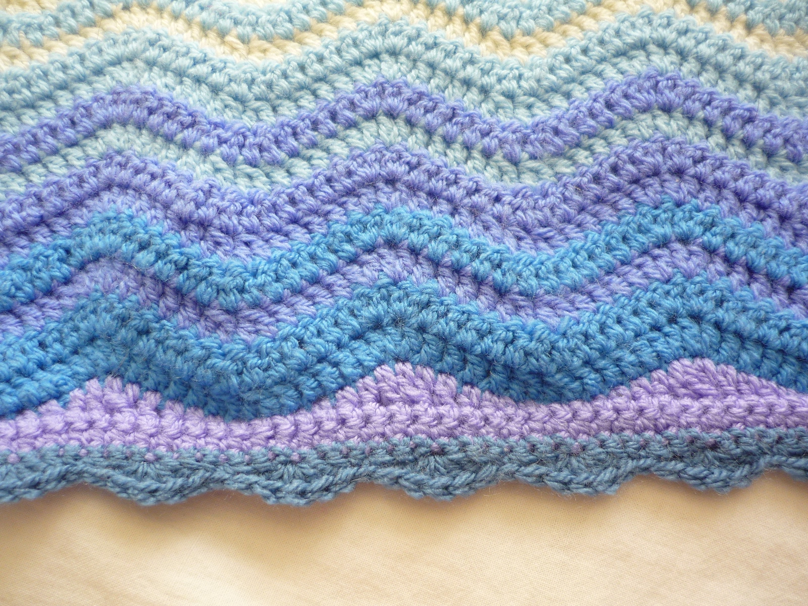 KnitKnatKnotUK: Rainbow Ripple Throw .... done!
