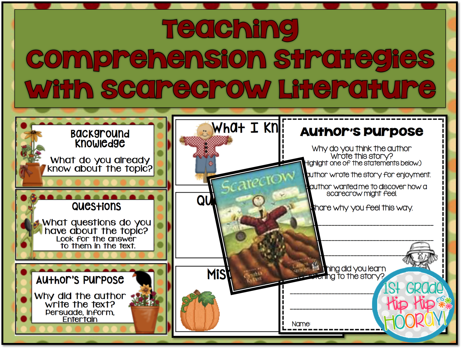 1st Grade Hip Hip Hooray!: Teaching Comprehension Strategies with ...