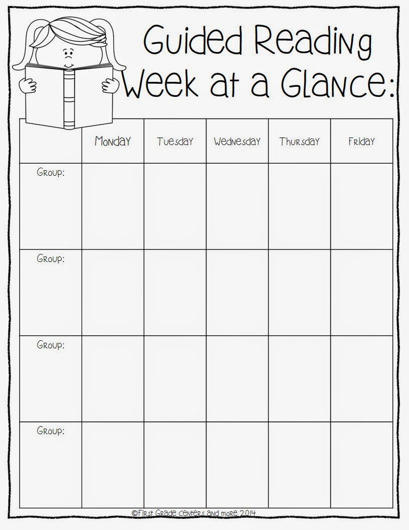 Guided Reading First Grade Centers And More