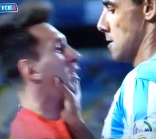 Lionel Messi choked by opponent during soccer match (Video) ~ Holdout ...