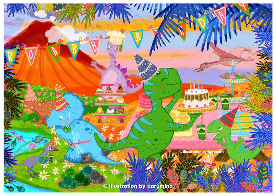 Roar Birthday Party for T-Rex and his curious friends