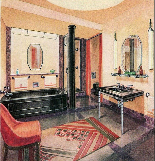 The Closet Historian: The Art Deco Bathroom