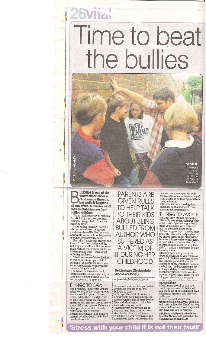 Jennifer Lee Thomson: Bullying A Parent's Guide Reviews & Interviews