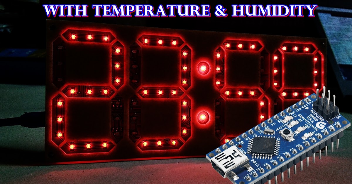 DIY Digital Clock Arduino Nano Seven Segment With Temperature ...