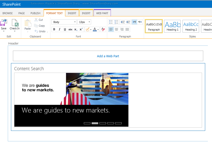 Sharepoint online image carousel - alphazik