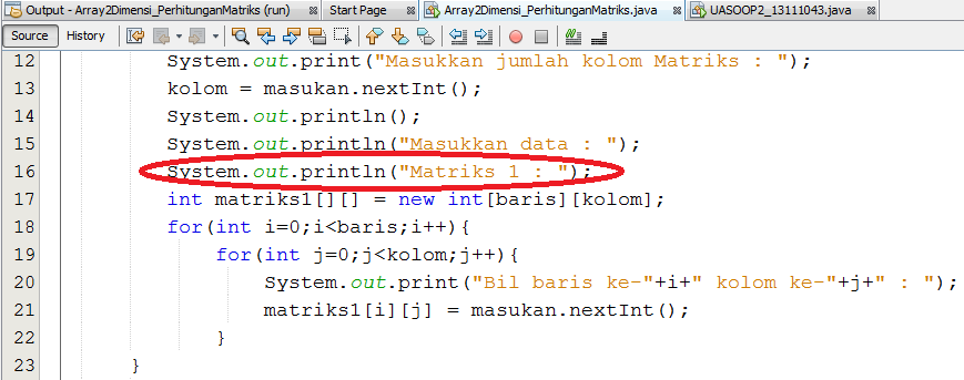 Tutorial : Penjumlahan 2 Buah Matriks pada bahasa pemograman java netbeans