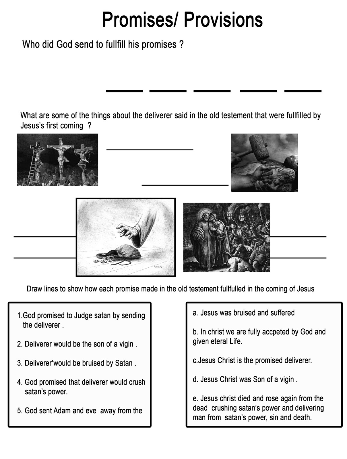 sunday school material: God's promise and provision