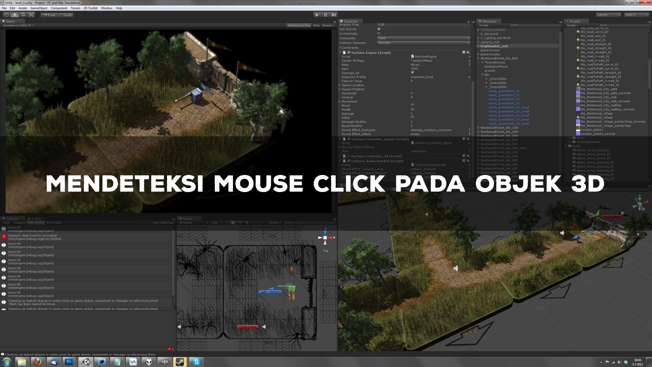 Cara Mendeteksi Mouse Click Pada Objek 3D di Unity - Teknovolution