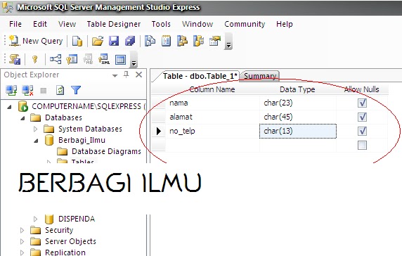 4. jika sudah selesai membuat isian data tabel klik kanan pilih save ...