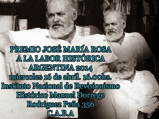 memoria identidad y resistencia: Premio “José María Rosa” a Mario Rapopor