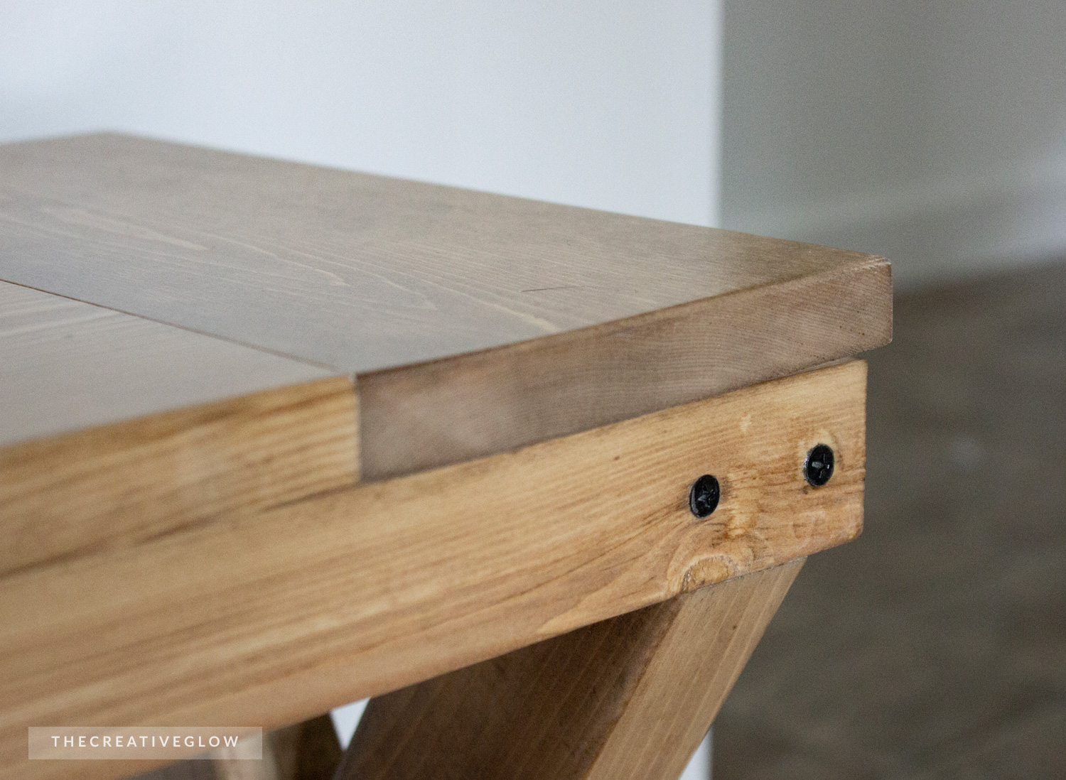DIY Farmhouse "X" Bench With Breadboard Style Top | The Creative Glow ...