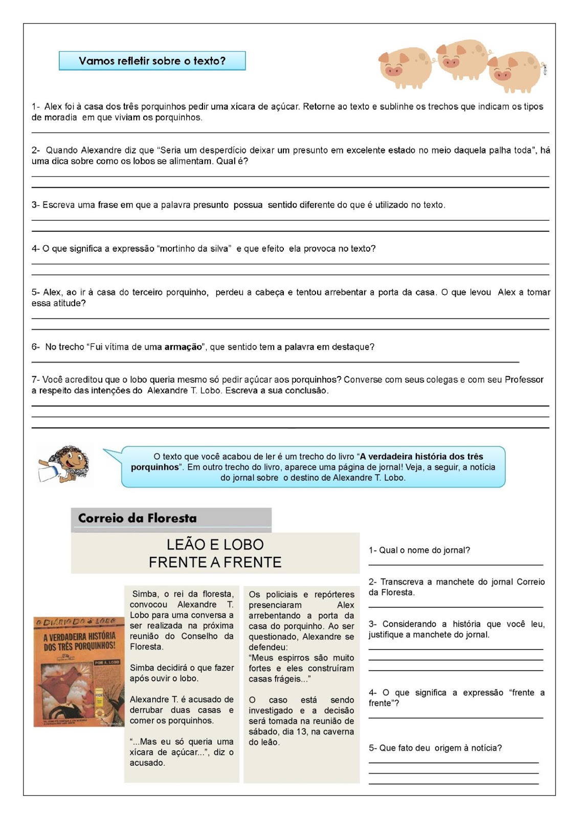 Atividade De Portugues Interpretação De Texto 4 Ano - NAZAEDU