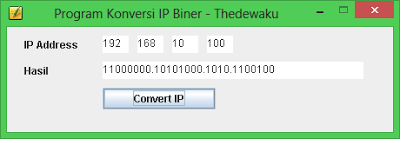 Program Konversi IP Address ke biner java ~ Kumpulan Tutorial