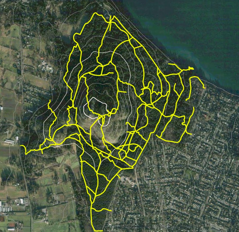 Running, Rocks and Rock: Mount Doug Victoria, BC Trail Maps, (Hillshade ...