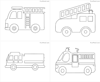 Four Coloring: Free printable Fire Engine coloring pages for kids