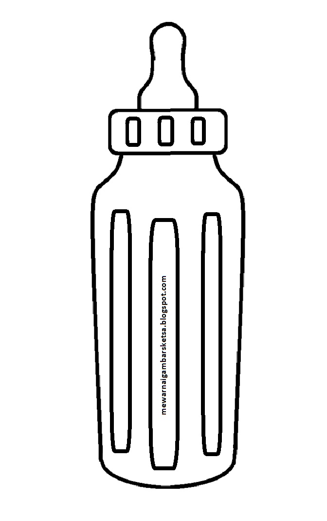 Mewarnai Gambar: Mewarnai Gambar Sketsa Botol Dot