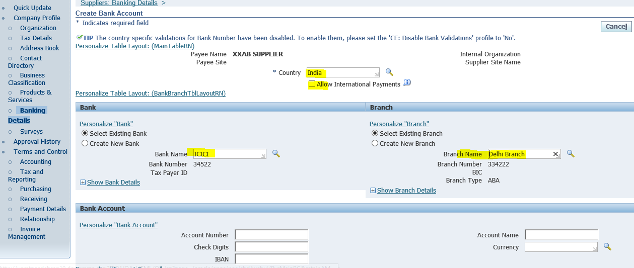 Oracle Application's Blog: Oracle r12 supplier bank account setup