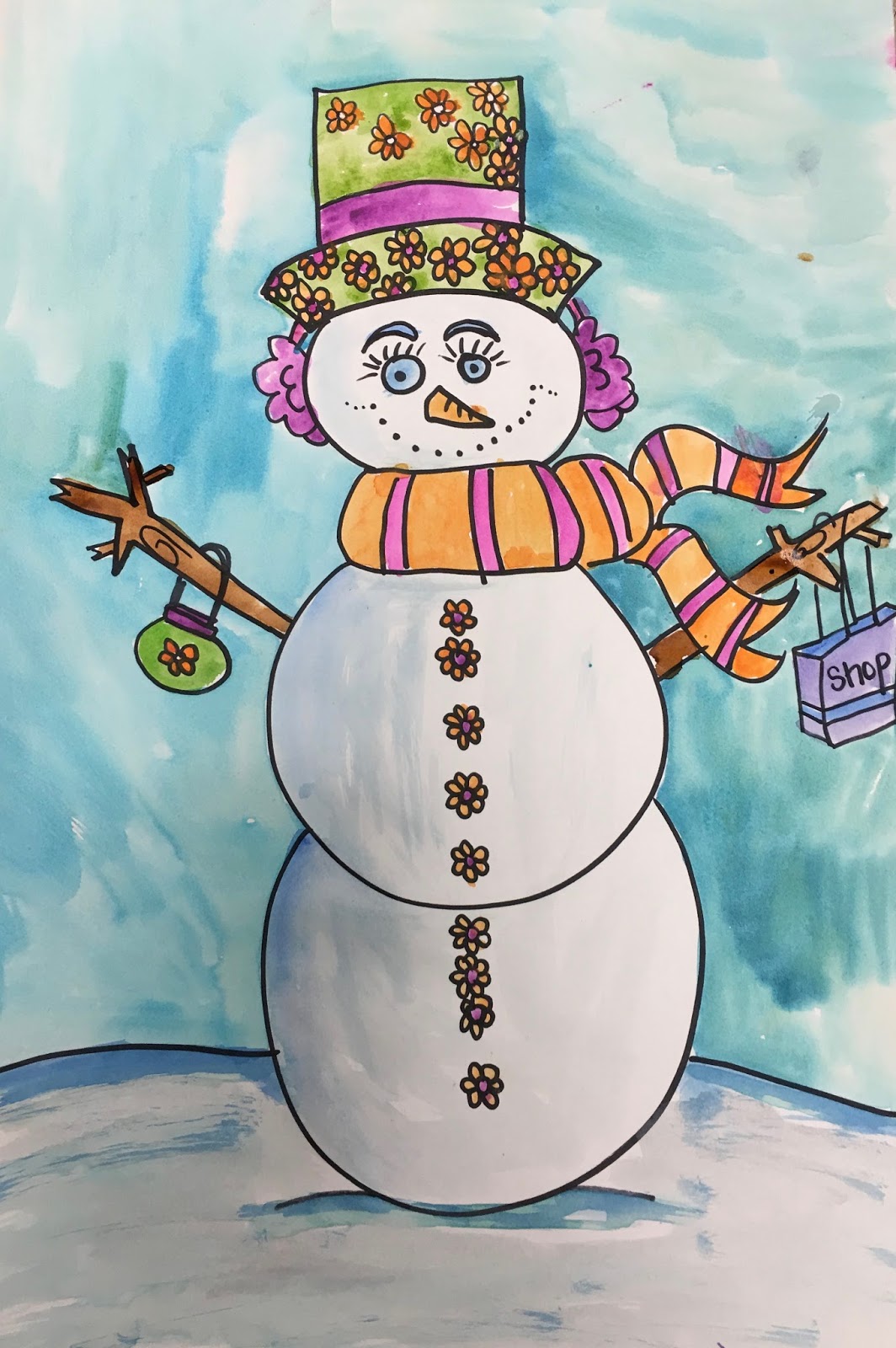Art Room Blog: Working Snowman...and Snow-woman