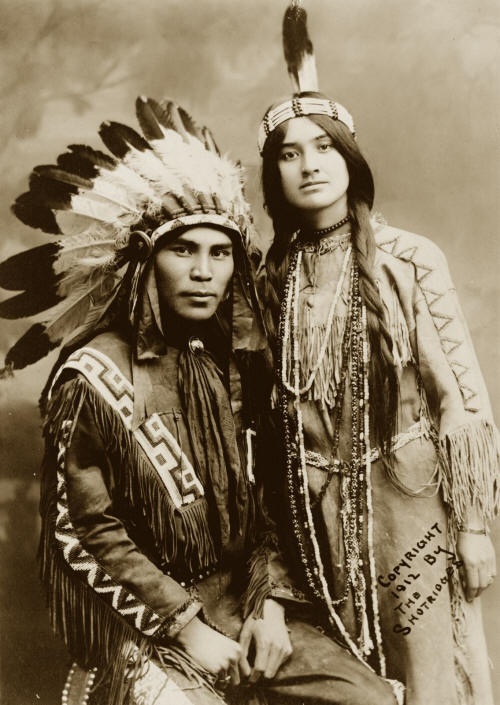 Plates of Gold: Native American Couple