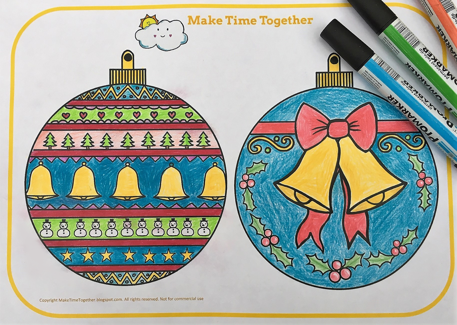 Christmas Bauble Colouring Sheet