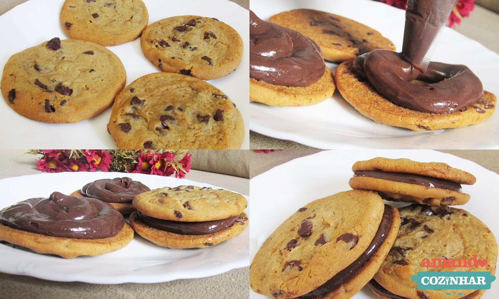 Sanduíche de cookies e brigadeiro - Amando Cozinhar