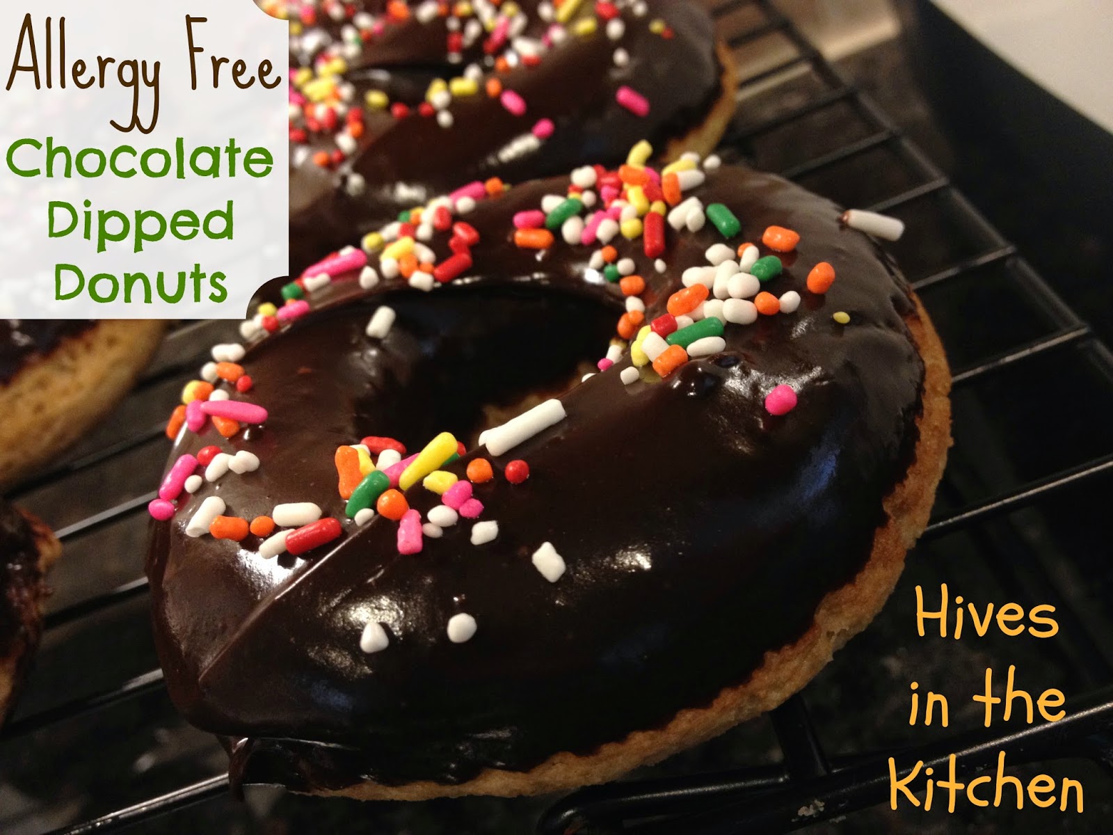 Hives in the Kitchen: {Allergy Free} Chocolate Dipped Donuts