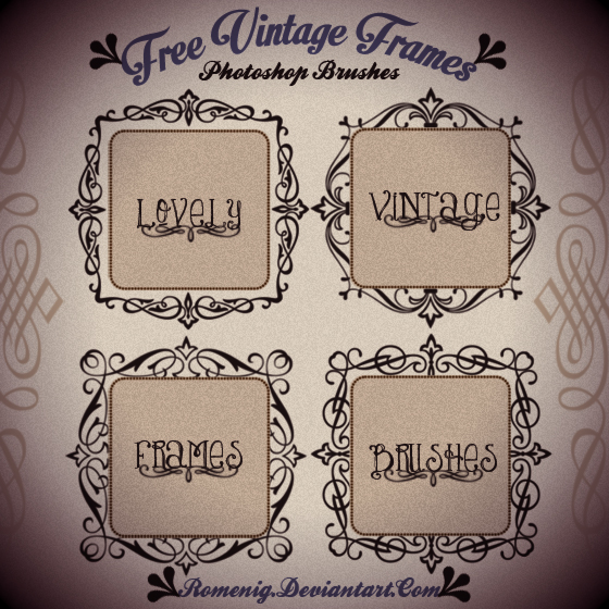 Efeito Photoshop: Lovely Vintage Frames Free Photoshop Brushes