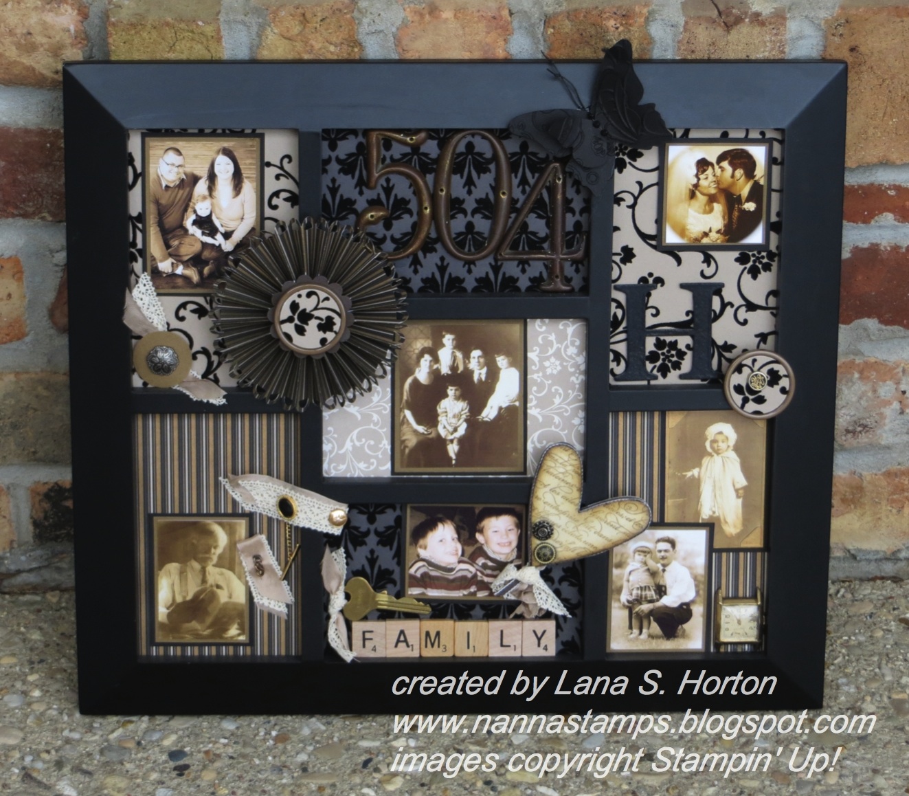 Stamping with Nanna: Frames with Fabric / Collage Frames