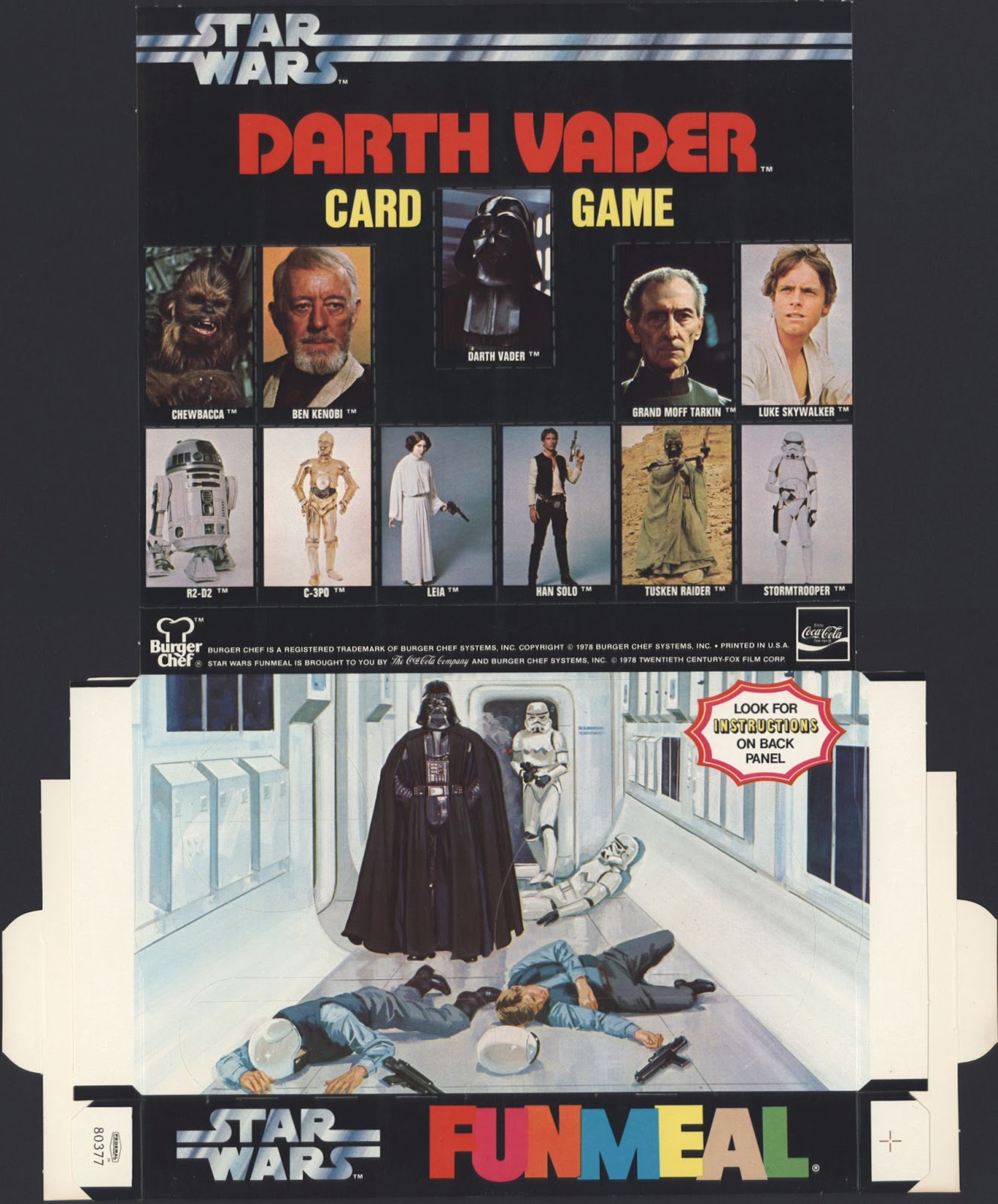 the sphinx: Star Wars "Darth Vader Card Game" Fun Meal (Burger Chef ...