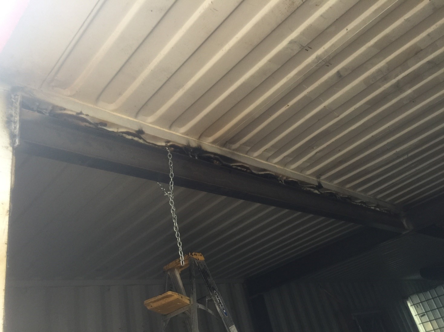 Container Home: Installing Final Structural Ceiling I-Beam - 10 April ...
