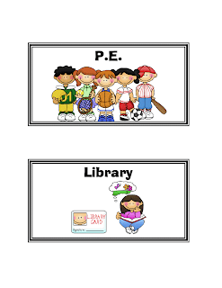 First Grade Garden: Schedule Cards