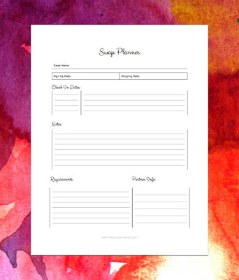 FREE Printable Swap Organizing Sheets | Amista Baker