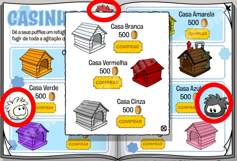 codigos do club penguin: segredos do Catálogo do Puffle