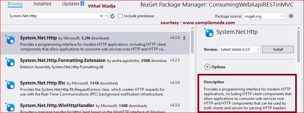 Display Data From Hosted Web API REST Service in ASP.NET MVC Using HttpClient