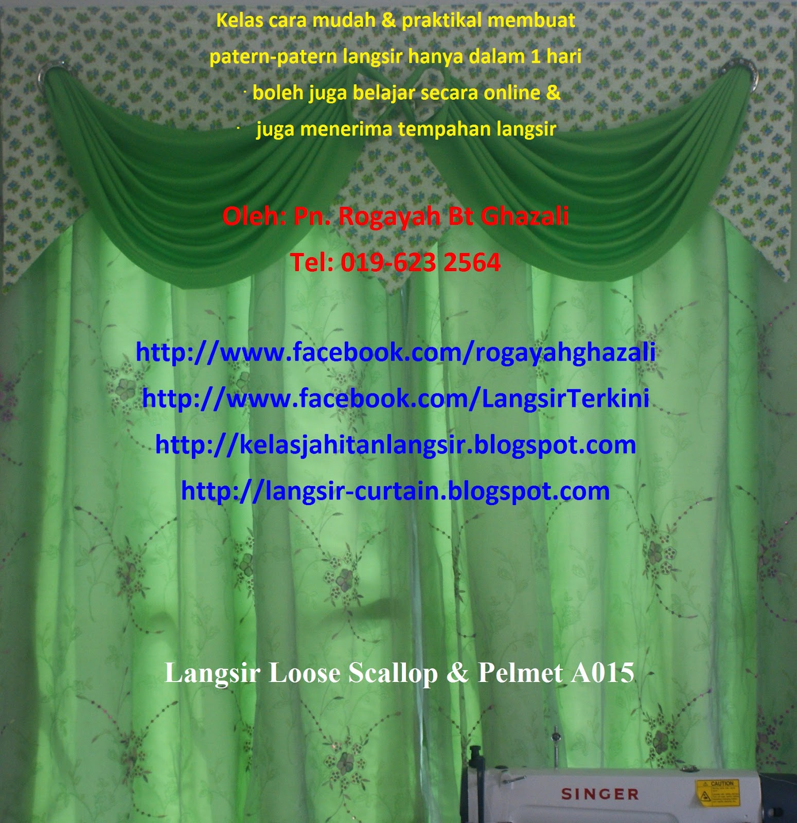 Belajar Jahit Langsir Cara Mudah Hanya dlm 1 Hari ( Rogayah Ghazali ...