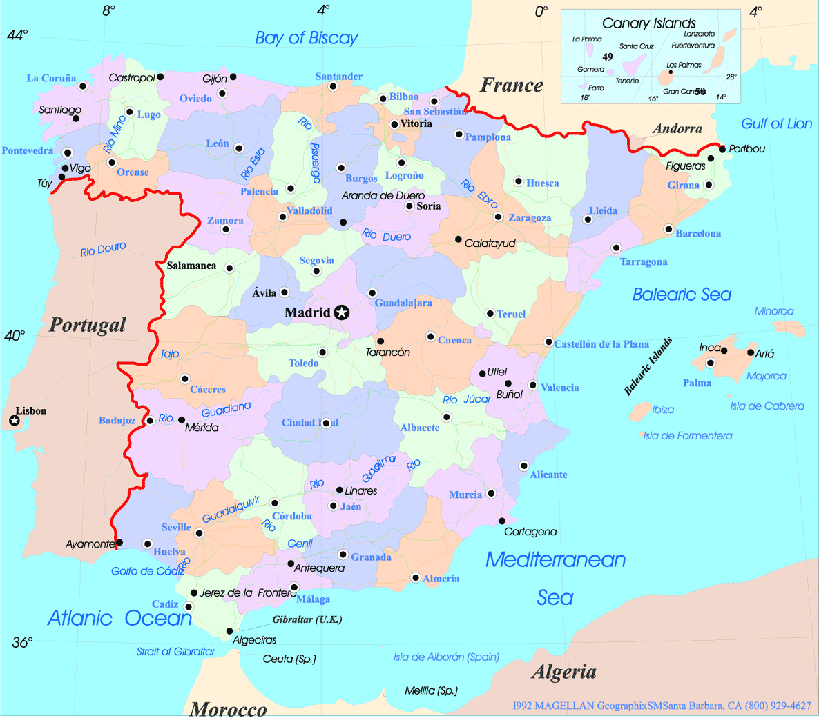 Mapa de España Geografía Política: Mapa de España Politico y Geografia