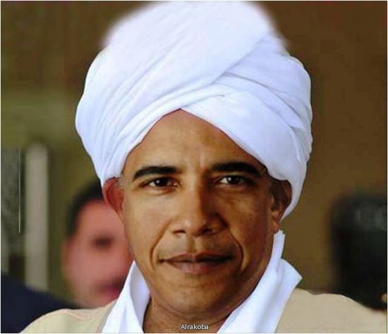 Sudan- Al fung: Obama in Sudanese Turban!!!