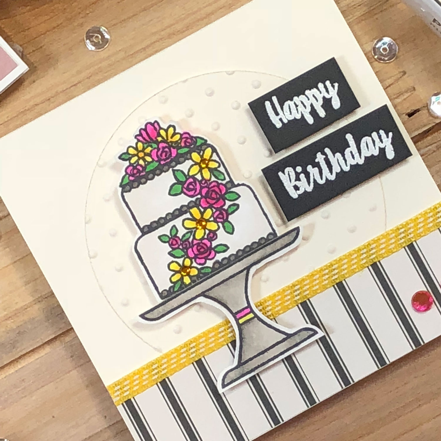 Stop and Stamp the roses: Trio of cake themed note cards