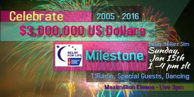 RELAY FOR LIFE OF SECOND LIFE PASSES $3 MILLION DOLLAR MILESTONE ~ The ...