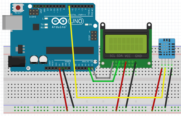 necessaryEvil from nowOn: Arduino, DHT11 (Temperature, Humidity) & LCD ...