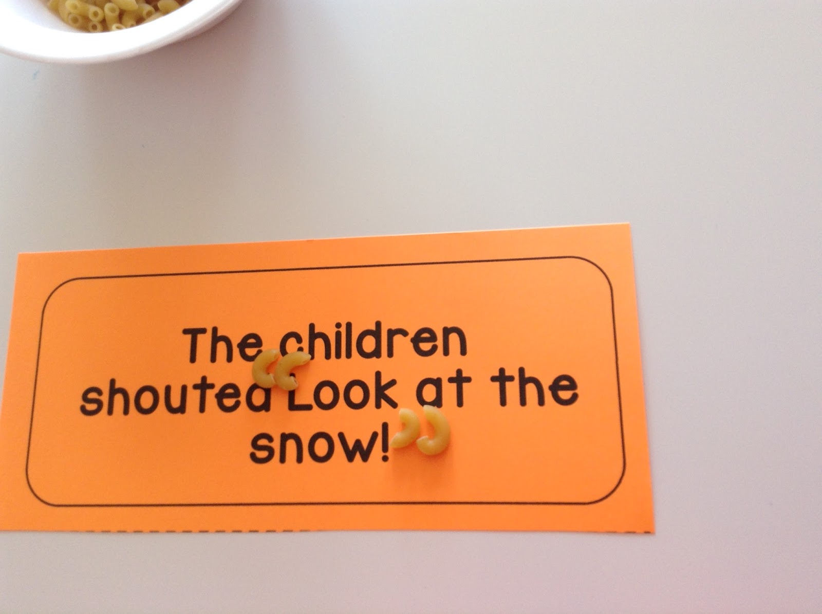 TeacherMomPlus3: Quotations and Commas with Macaroni Pasta