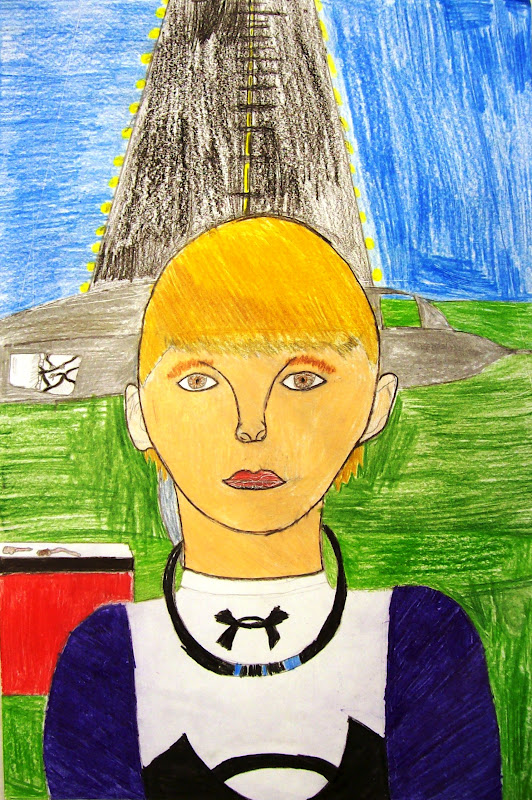 Art at Midway Middle School: Self Portraits with a Twist
