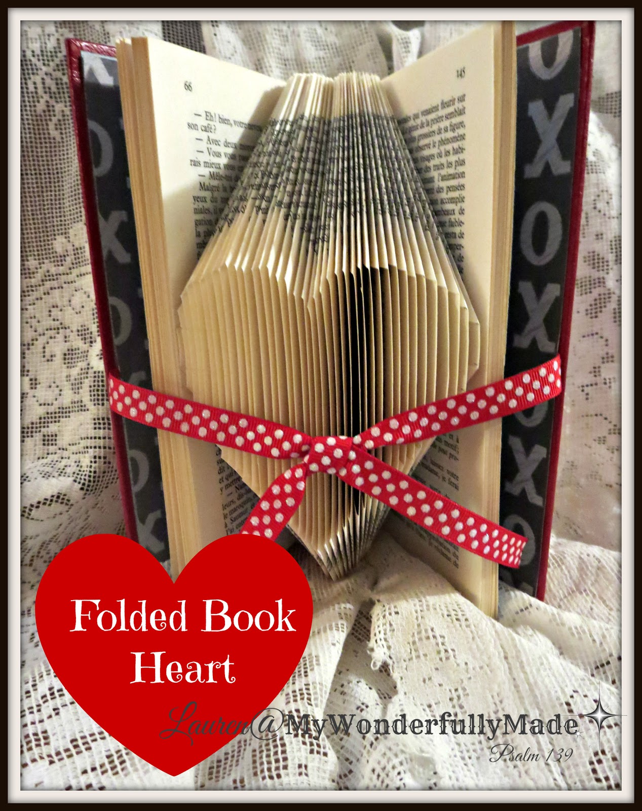 "Wonderfully Made": Folded Book Heart