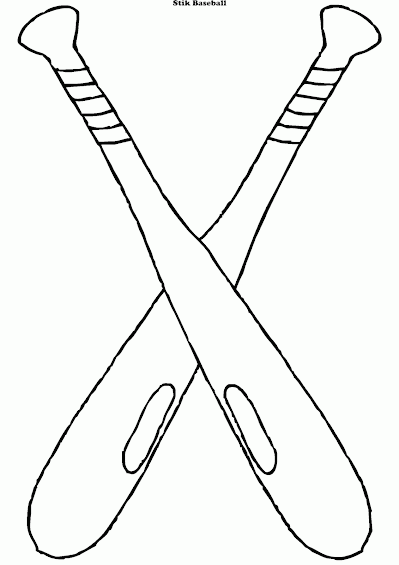 Gambar Mewarnai Tongkat Pemukul Bisboll [Base Ball] - Contoh Anak PAUD